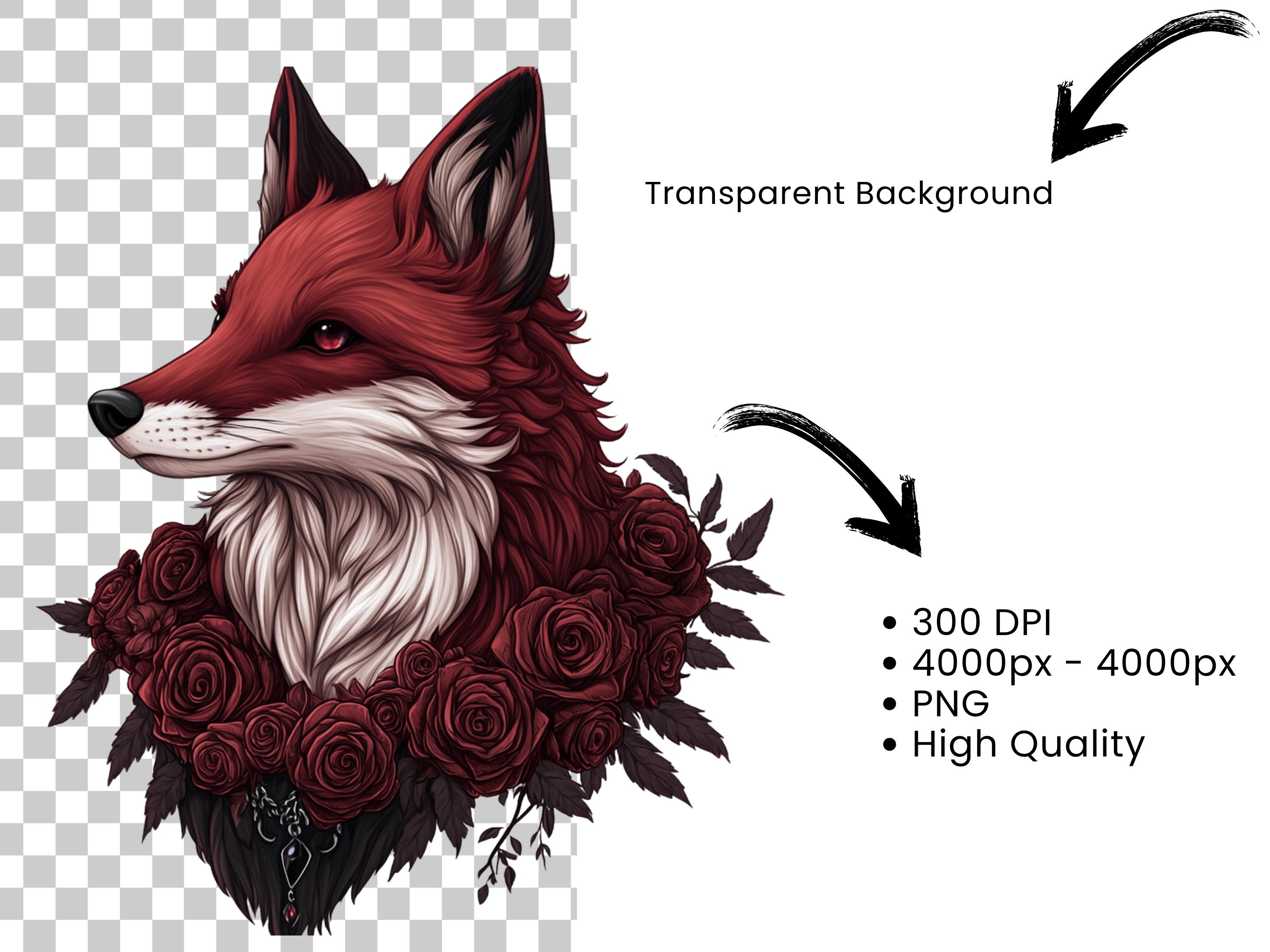 Gothic Foxes Watercolor Clipart Bundle – Dark Forest Foxes, Gothic ...