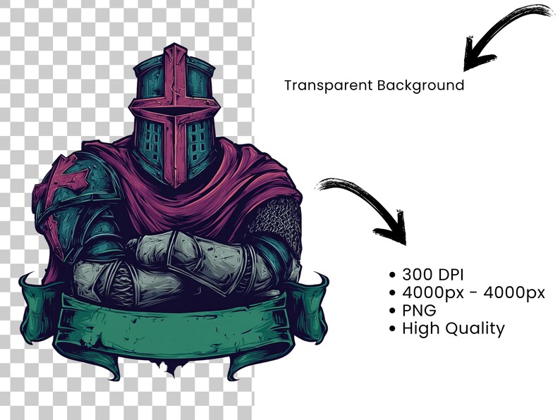 Gothic Templar Knights Clipart, Medieval Sword PNG Bundle, Printable ...
