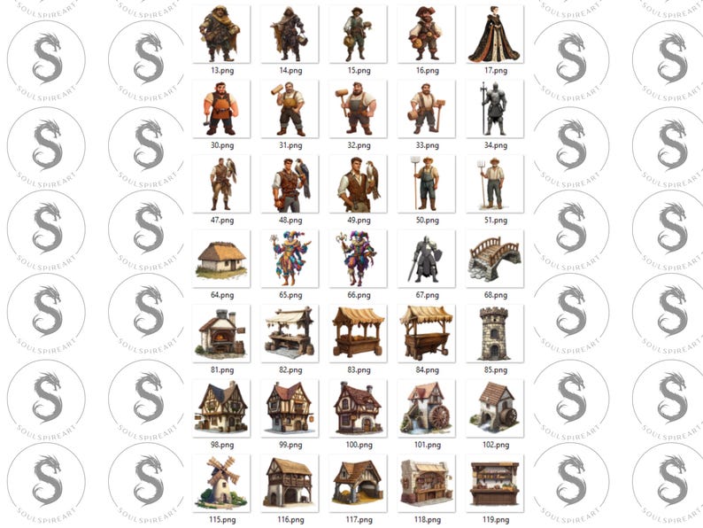 Medieval Life Watercolor Clipart Bundle – Medieval Buildings ...