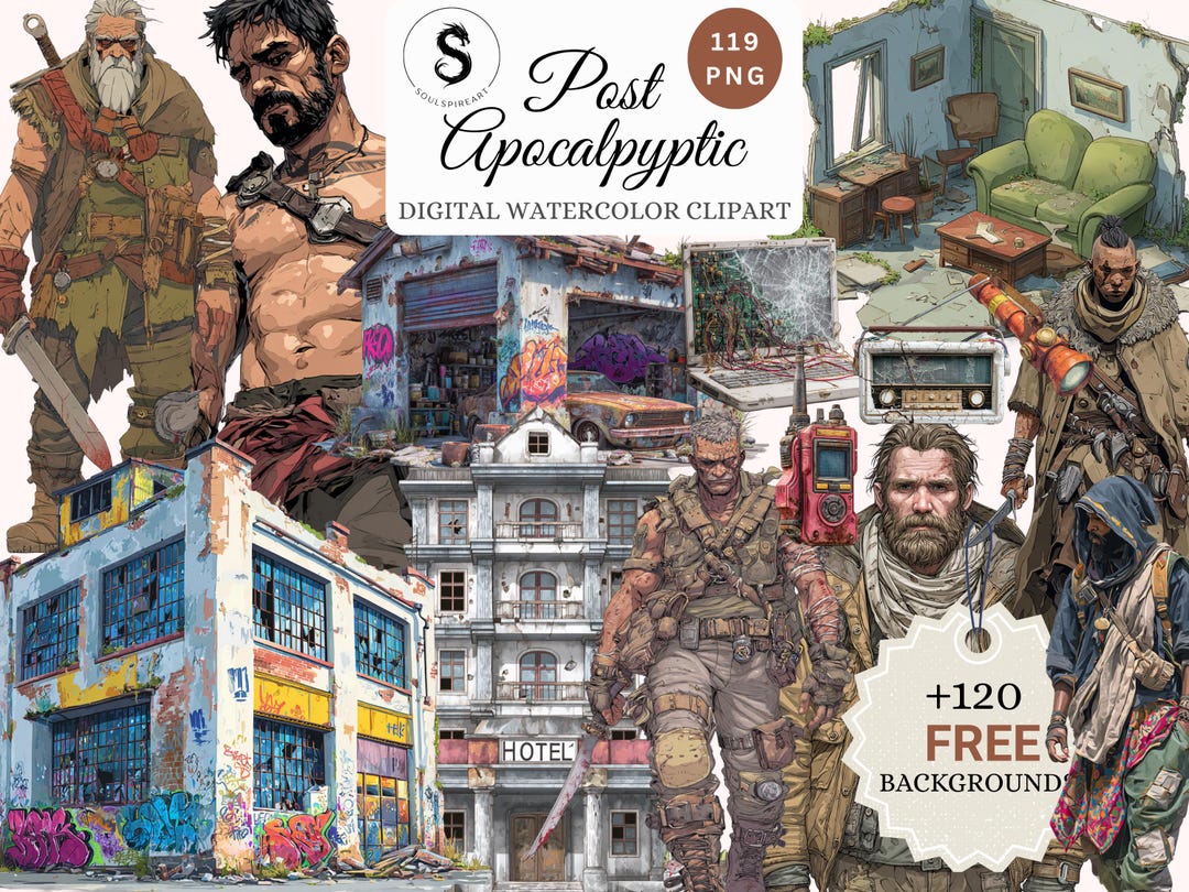 Post Apocalyptic Survival Bundle 119 Pngs + 120 Free Backgrounds ...