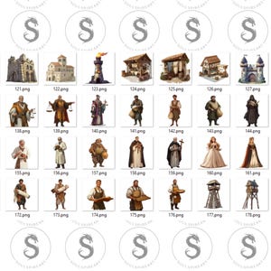 Medieval Life Watercolor Clipart Bundle – Medieval Buildings ...