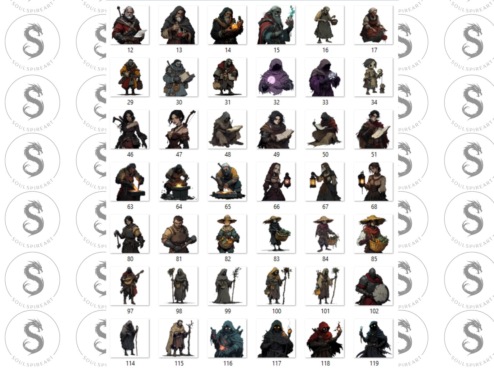 Medieval Villagers Clipart – 123 Gothic Fantasy PNG Illustrations ...