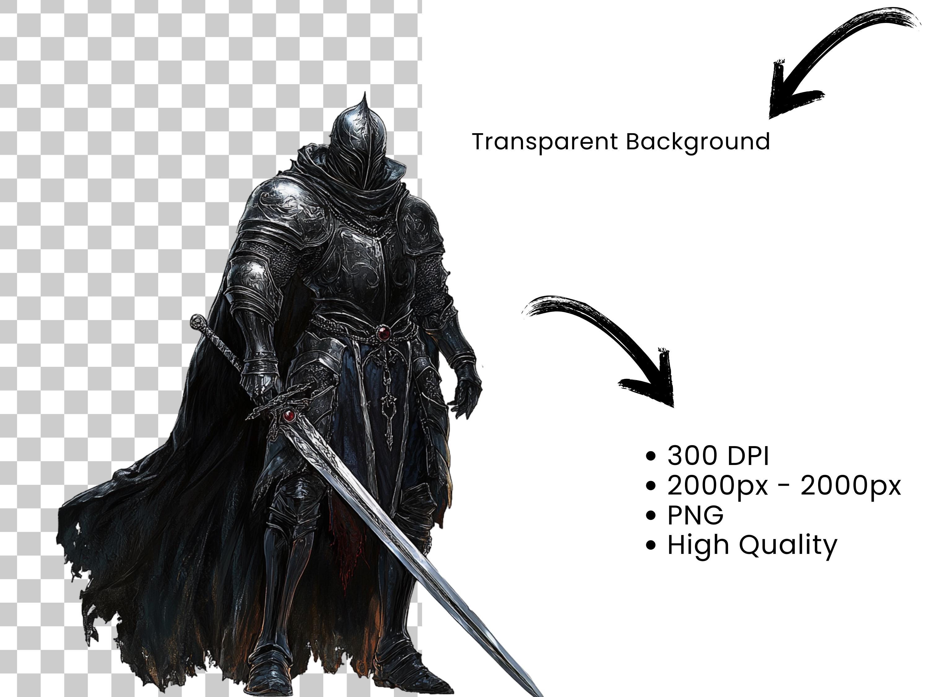 Knights of the Darkness Clipart Bundle – 49 Dark and Fearsome Knight ...