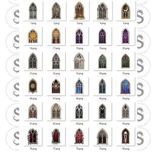 Gothic Window Stickers Clipart Bundle – Gothic Architecture, Glass ...