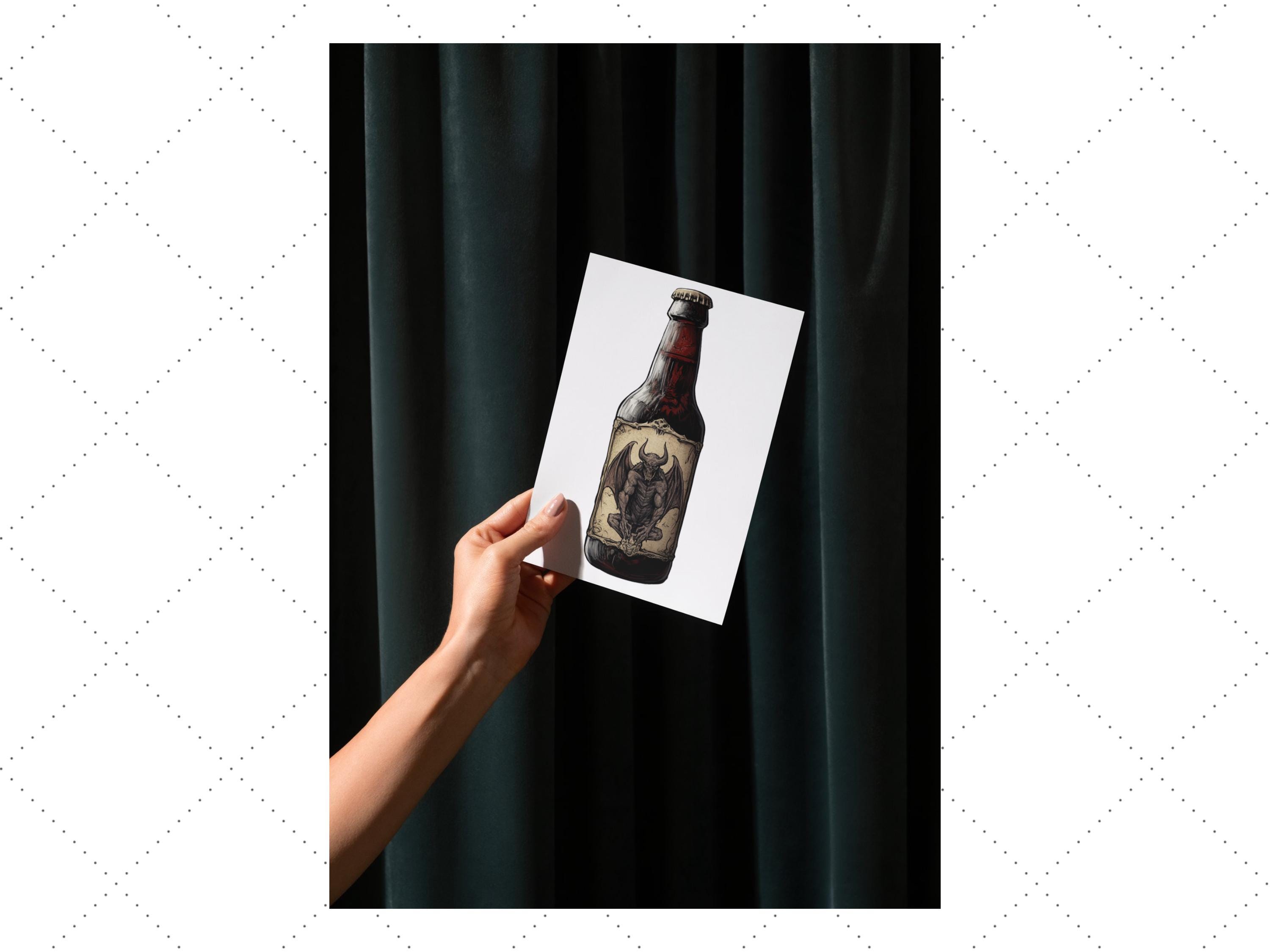 Gothic Liquor Bottles Watercolor Clipart Bundle – Vintage Alcohol PNG ...