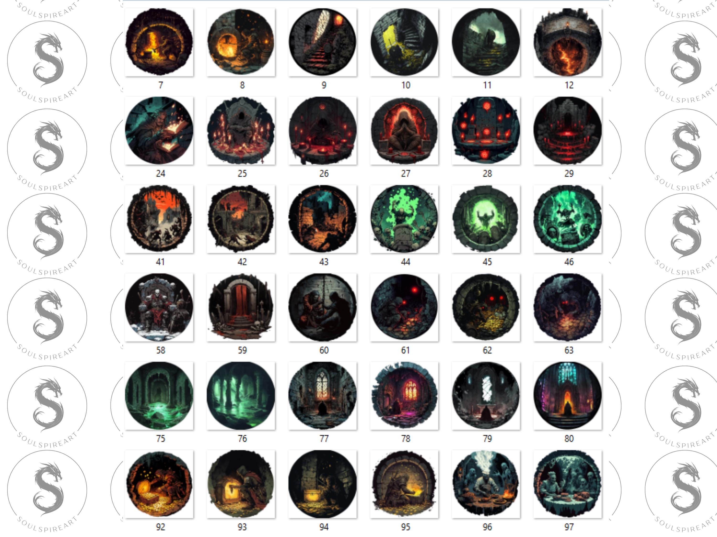 Inside the Dungeon Clipart Bundle – 107 Dark Fantasy Graphics, Dark ...