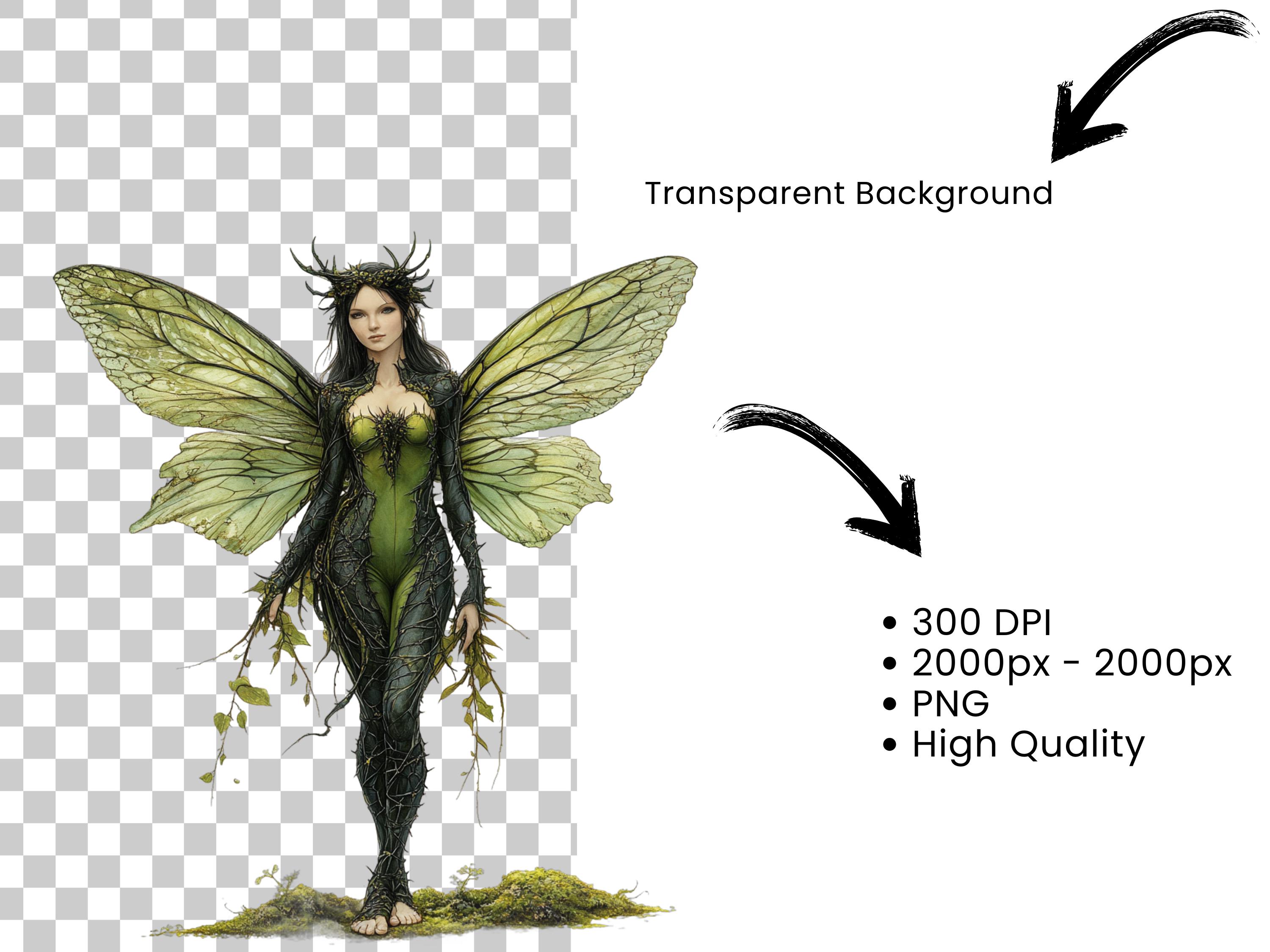 Dark Fairy Watercolor Clipart – Gothic Fantasy Graphics (digital ...