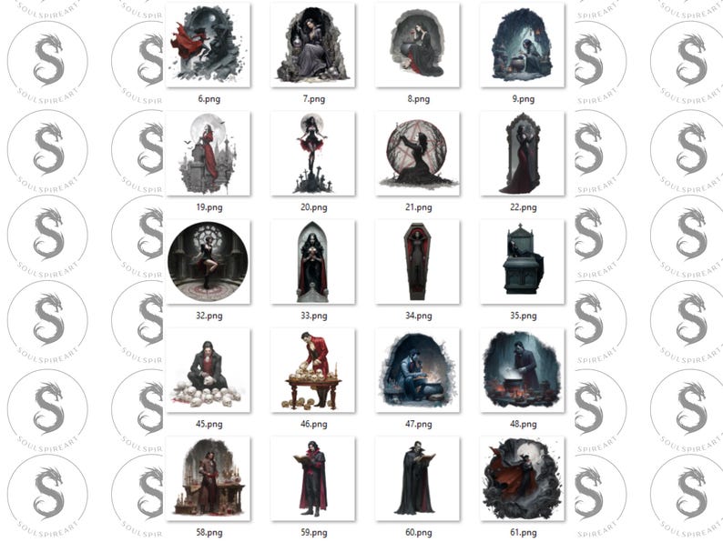 Watercolor Vampire Clipart – Gothic Fantasy Illustrations (65 Pngs) - Etsy