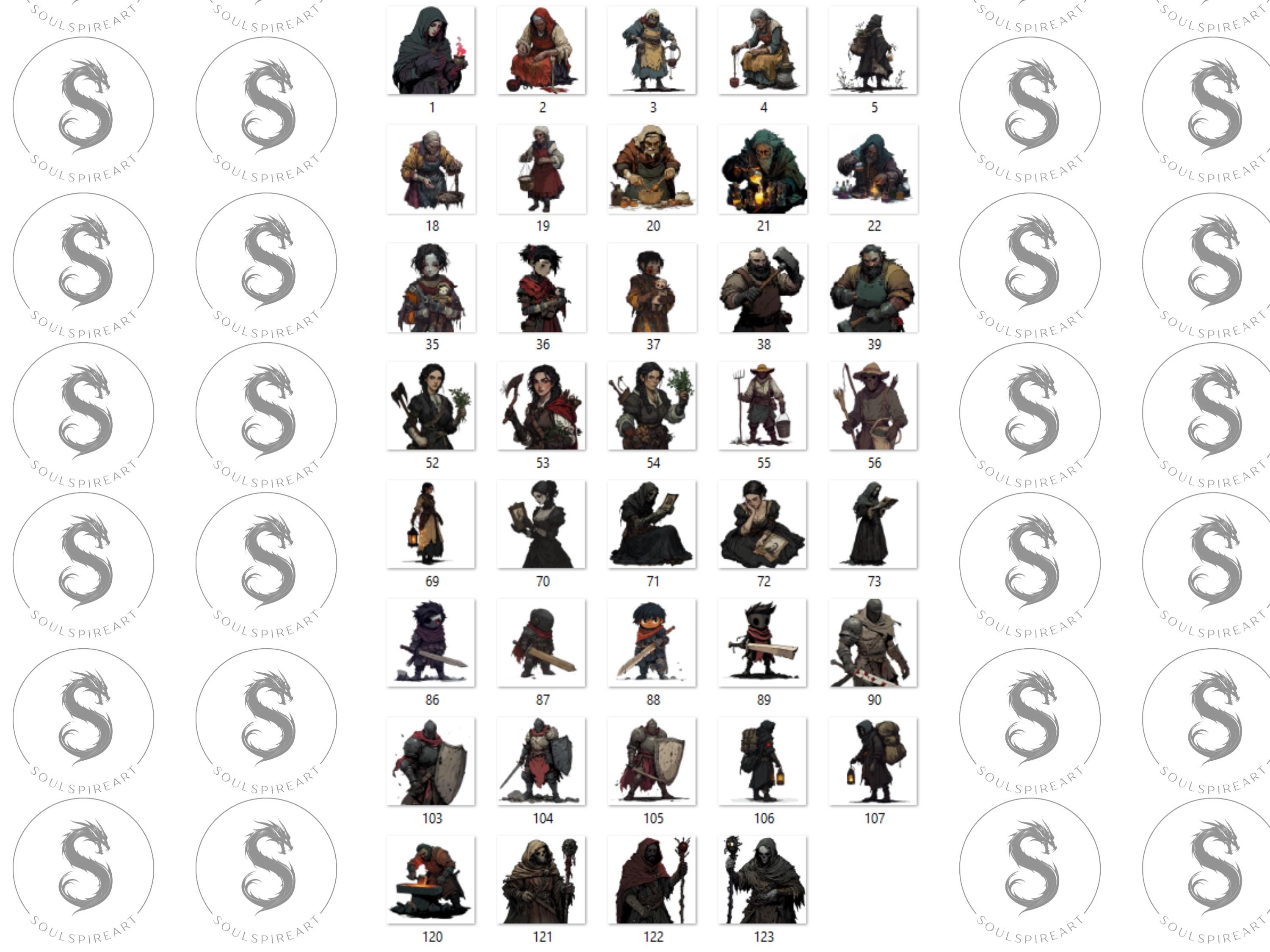 Medieval Villagers Clipart – 123 Gothic Fantasy PNG Illustrations ...