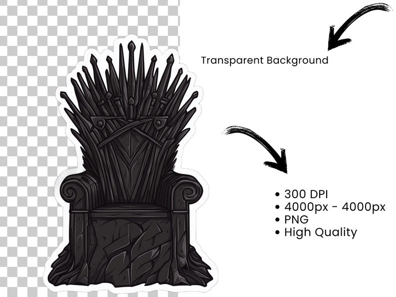 Throne Stickers Clipart Bundle – 129 Pngs of Gothic, Royal & Fantasy ...