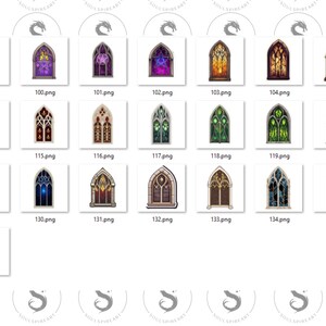 Gothic Window Stickers Clipart Bundle – Gothic Architecture, Glass ...