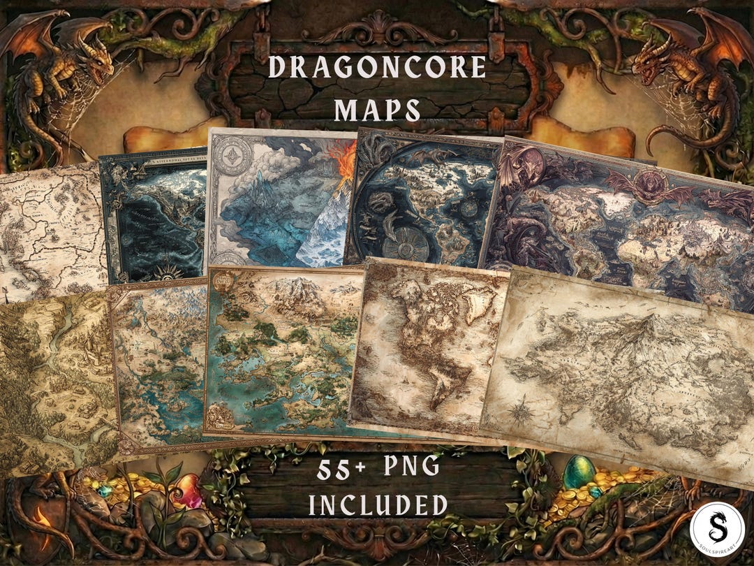Fantasy Map Bundle World Map Sublimation DND Cartography Wall Art ...