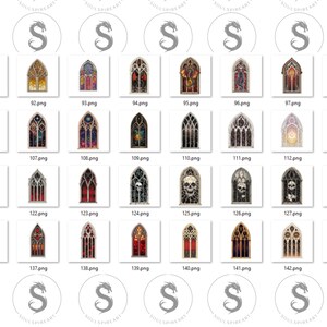 Gothic Window Stickers Clipart Bundle – Gothic Architecture, Glass ...