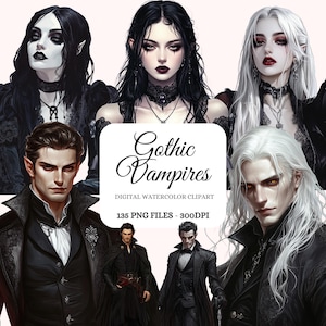 Gothic Vampire Clipart – Dark Fantasy PNG Bundle (135 Files) (digital ...