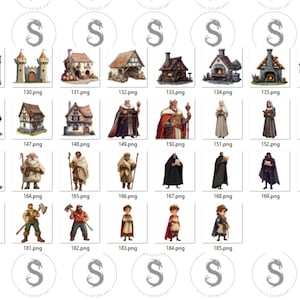 Medieval Life Watercolor Clipart Bundle – Medieval Buildings ...