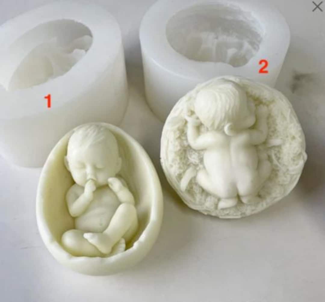3D Sleeping Baby Silicone Soap Mold DIY Aromatic Plaster Craft Making ...