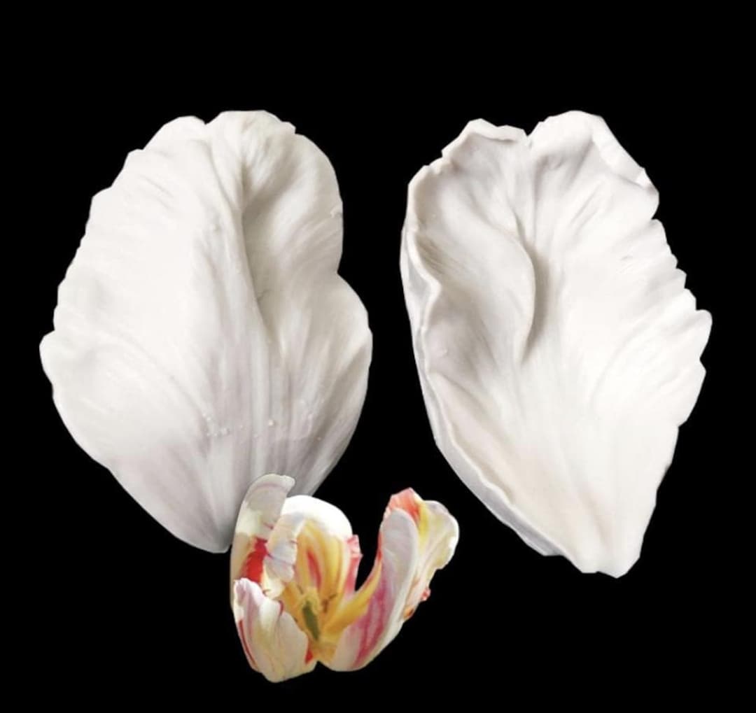 Large Peony Rose Tulip Orchid Flower Petal Veiner Silicone Mould Sugar ...