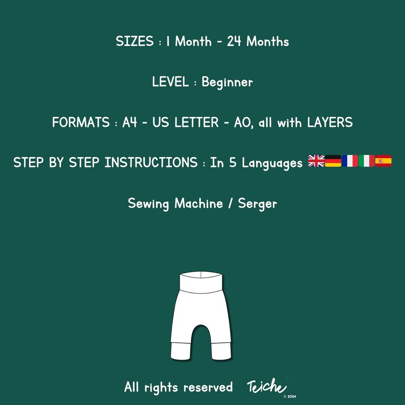 Harem Pants Sewing Pattern for Kids Pattern PDF Beginner Pants Sewing Pattern Baby Kid Toddler ...