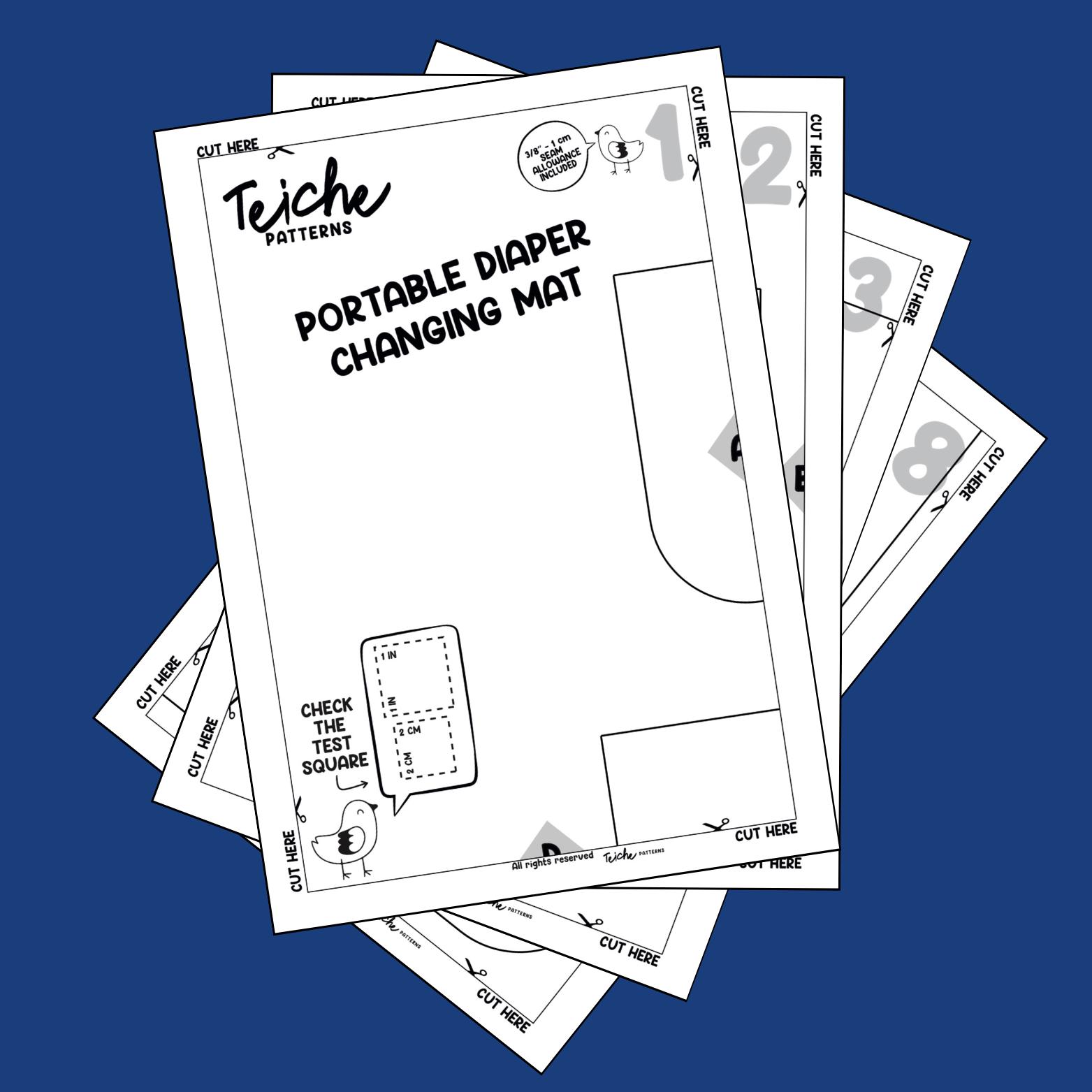 Portable Diaper Changing Mat Sewing Pattern Baby Changing Pad PDF ...