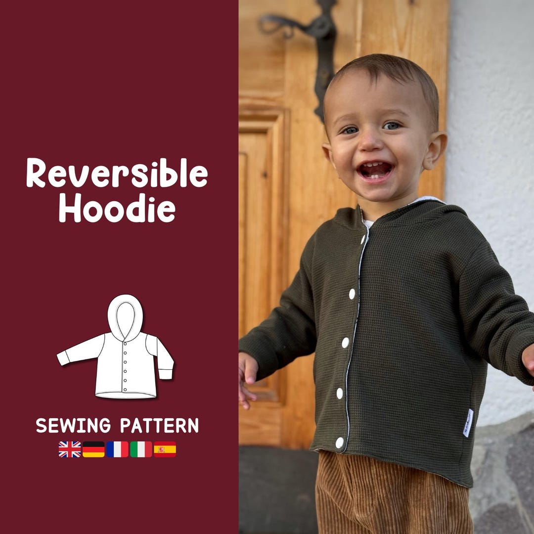 Hoodie Sewing Pattern for Kids Hoodie Pattern Reversible Hoodie PDF ...