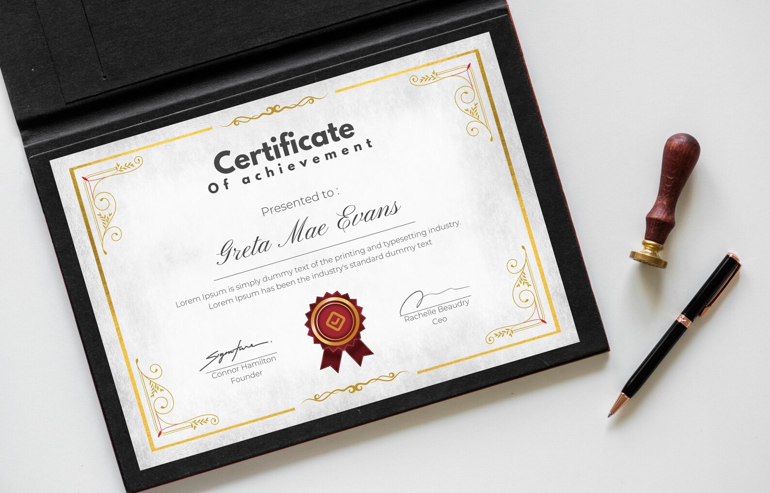 White Grey Certificate Holder, Diploma Display Stand, Desk Organizer ...