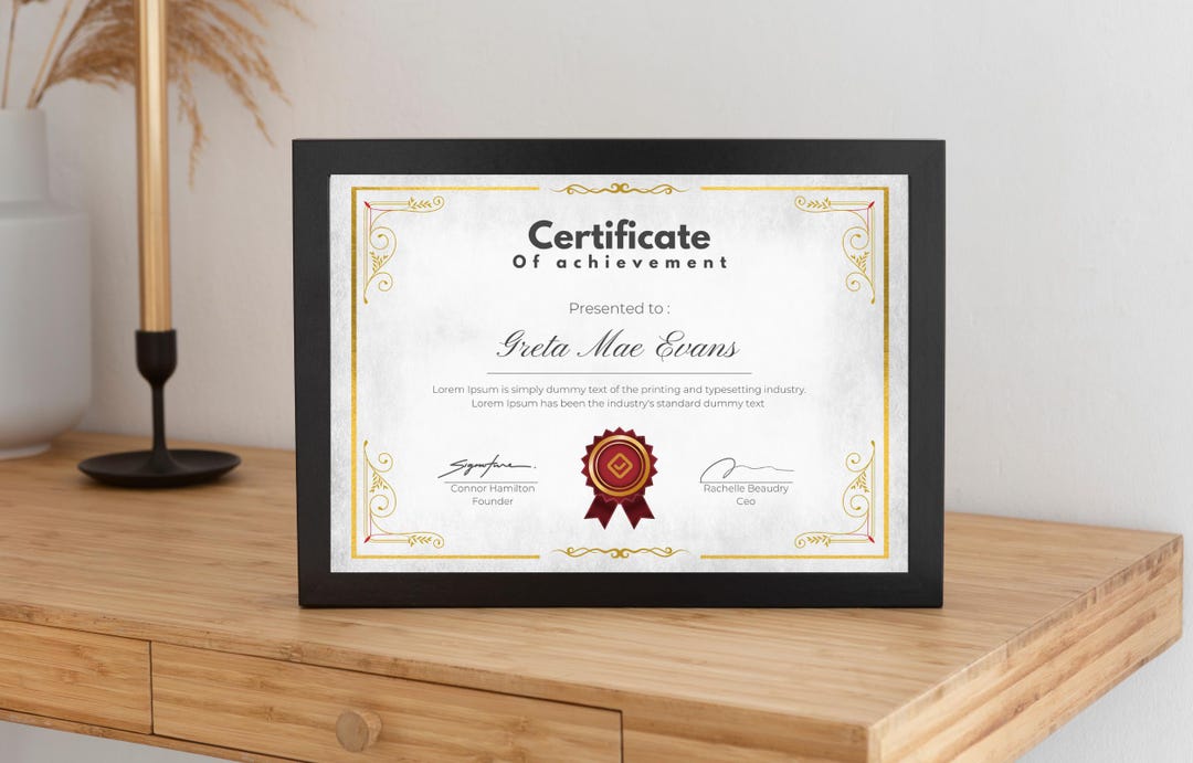 White Grey Certificate Holder, Diploma Display Stand, Desk Organizer ...