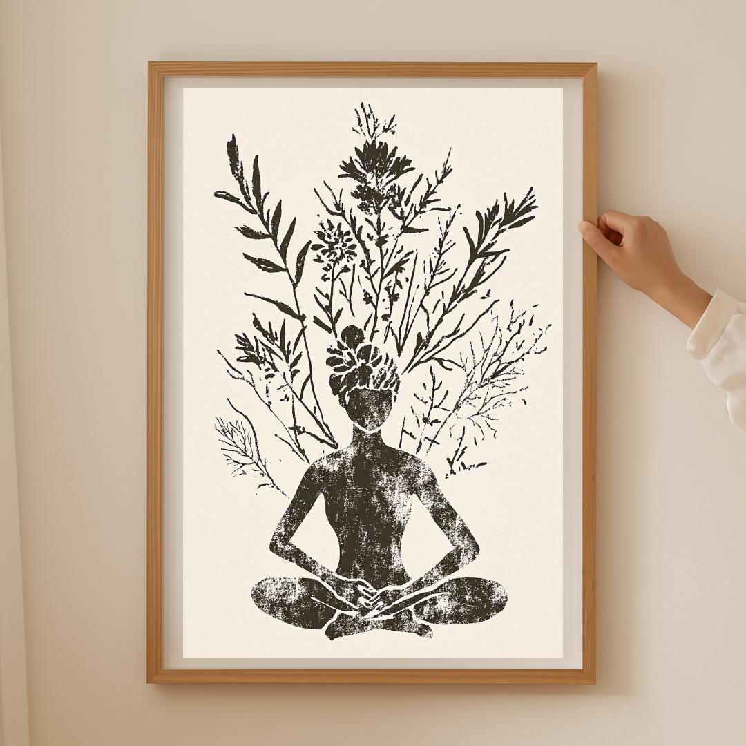 Yoga Meditation Mindfulness Wall Art Mental Health Wall Art for Therapy ...