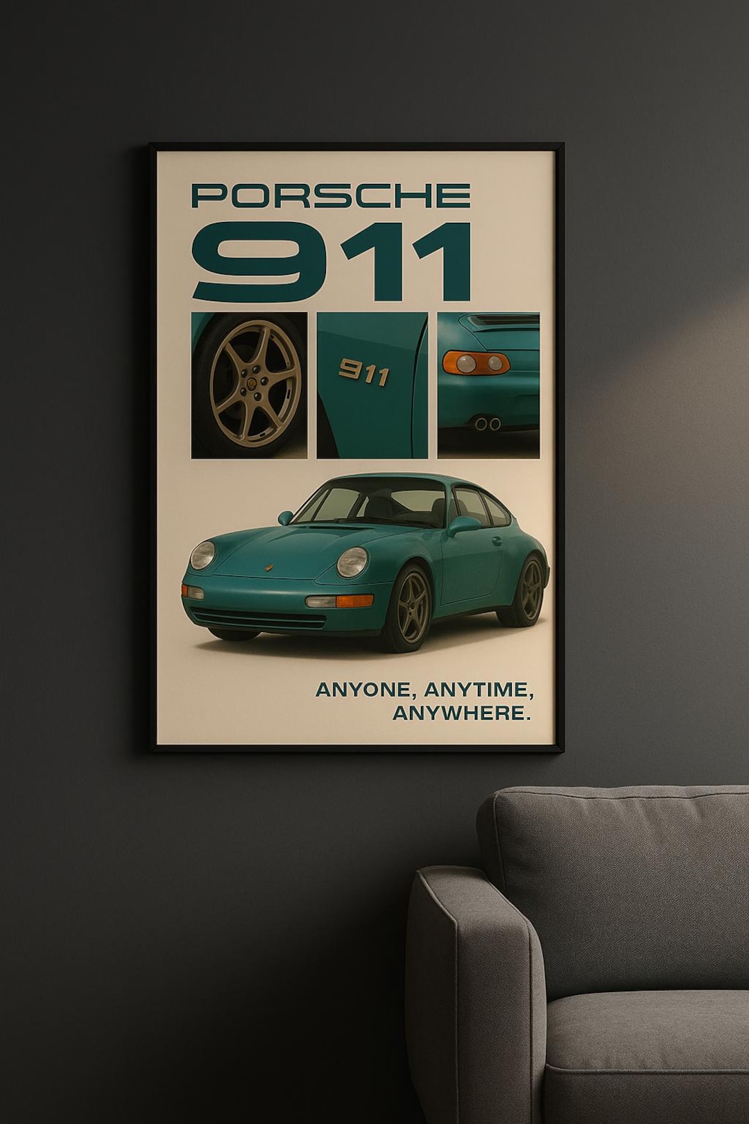 Porsch 911 Poster Porsche Wall Art Porsche 911 Print Car Lover Poster ...