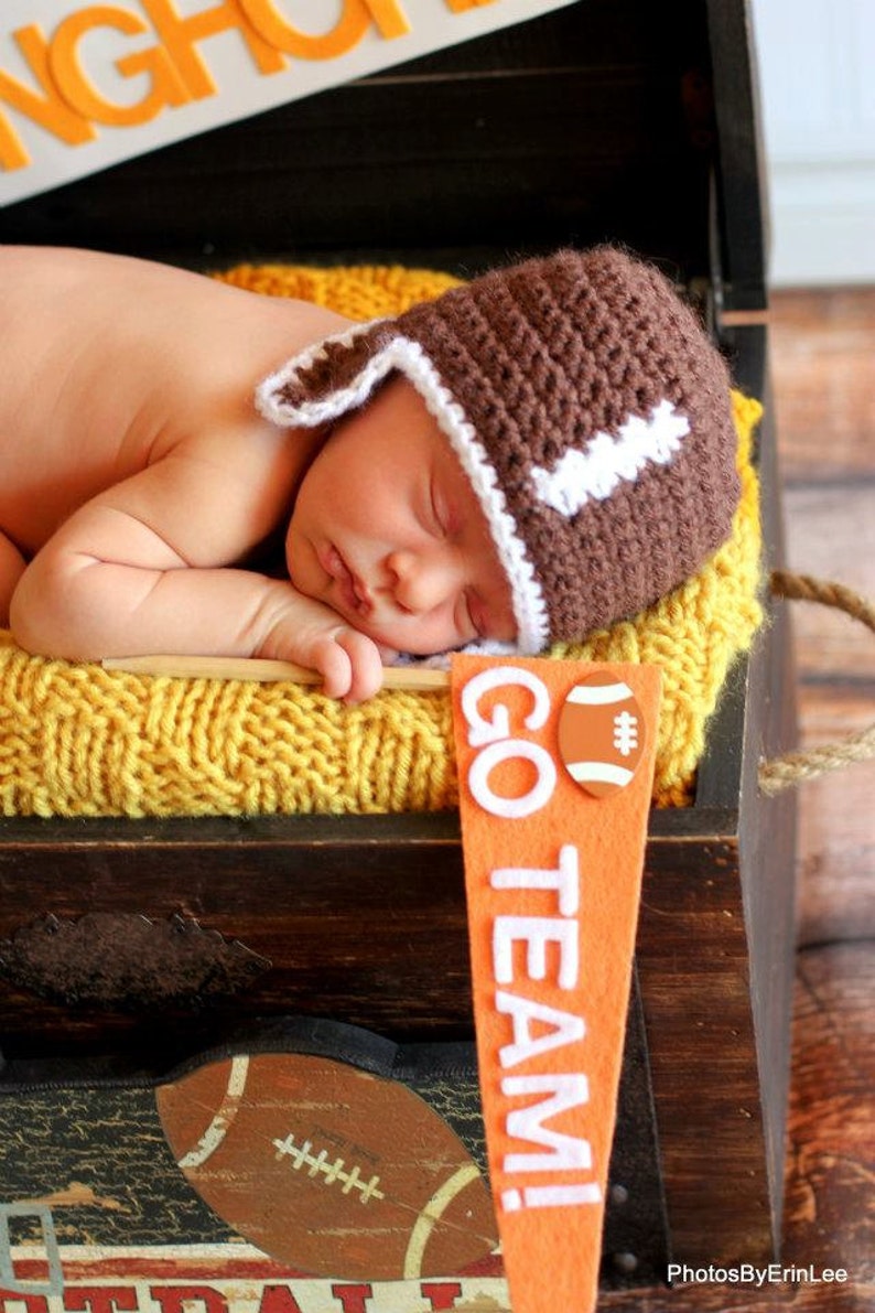 Hat CROCHET PATTERN Football Baby Girl Boy in 5 Sizes 0 To10 - Etsy