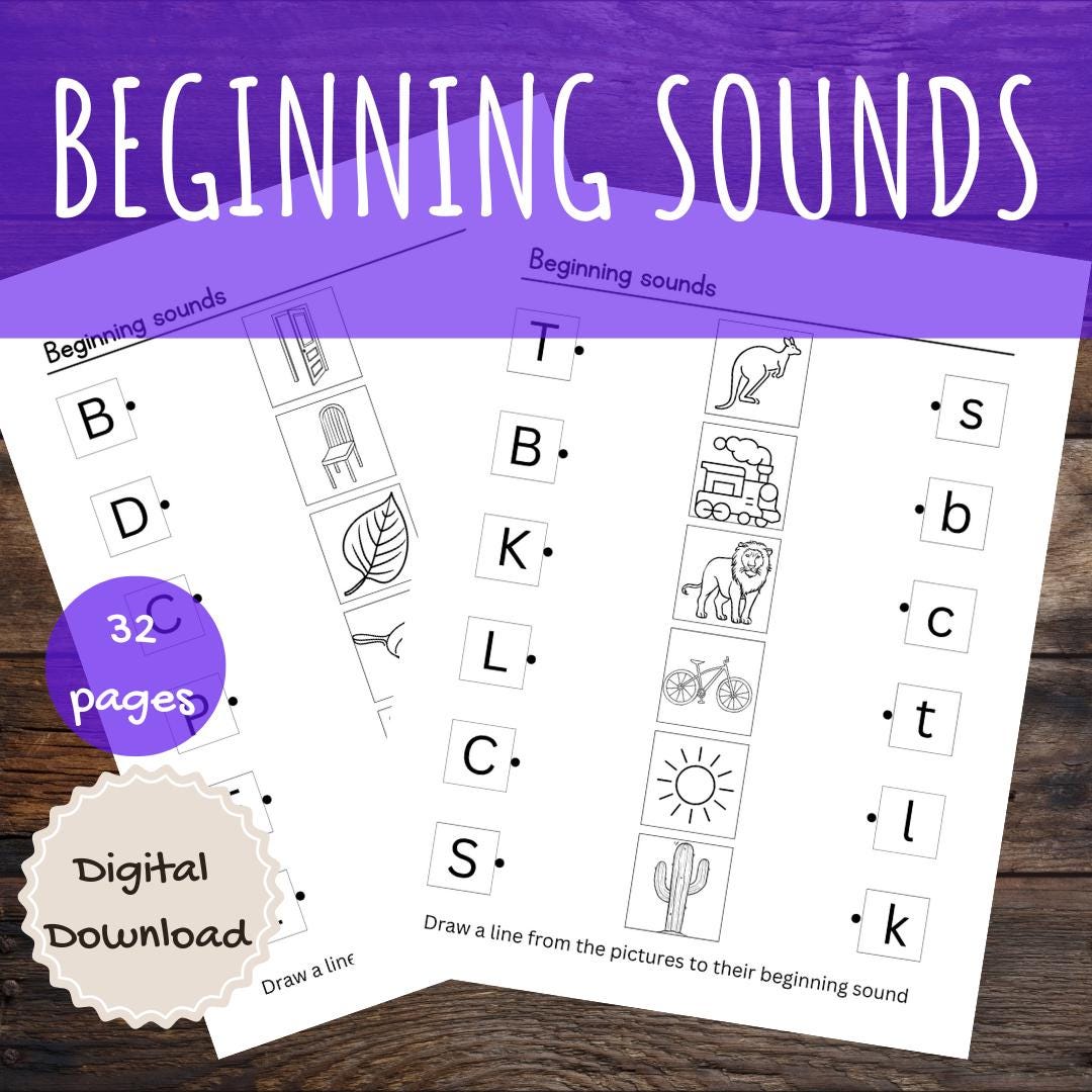 Beginning Sounds Letter Worksheet, Beginning Sounds Alphabet, Preschool ...