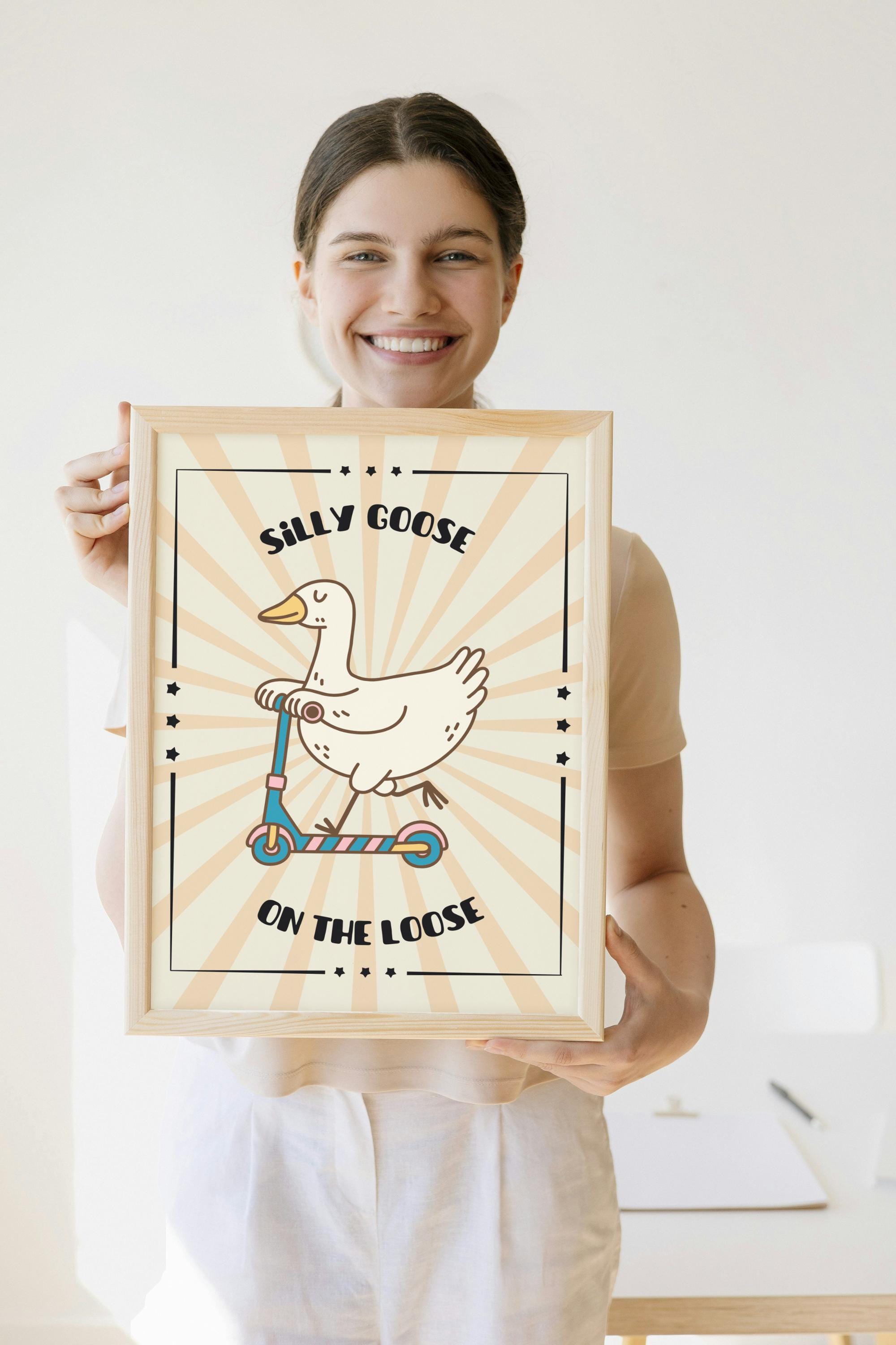 Silly Goose Poster, Silly Goose on the Loose, Retro Style, Vintage ...