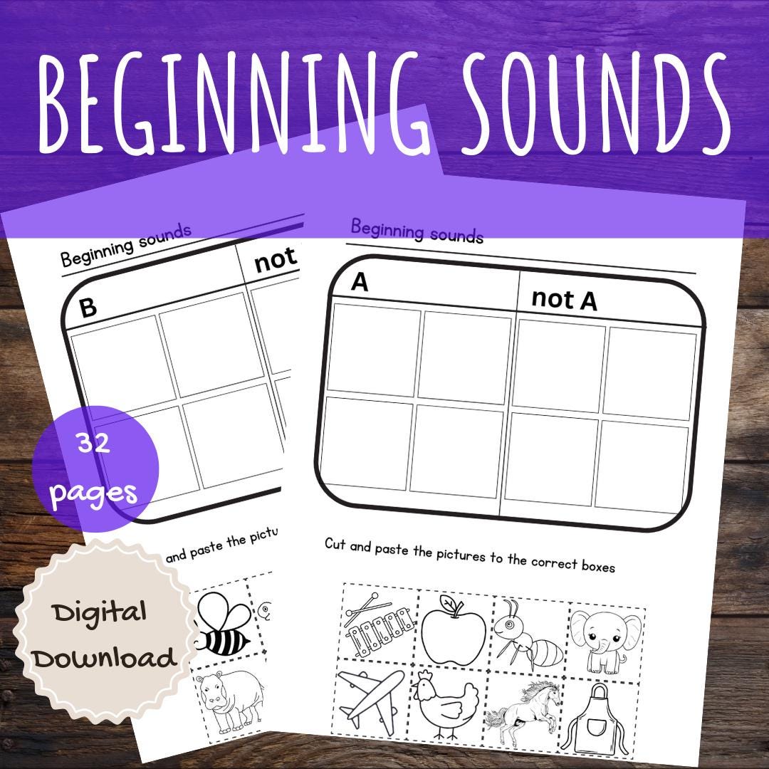 Beginning Sounds Letter Worksheet, Beginning Sounds Alphabet, Preschool ...