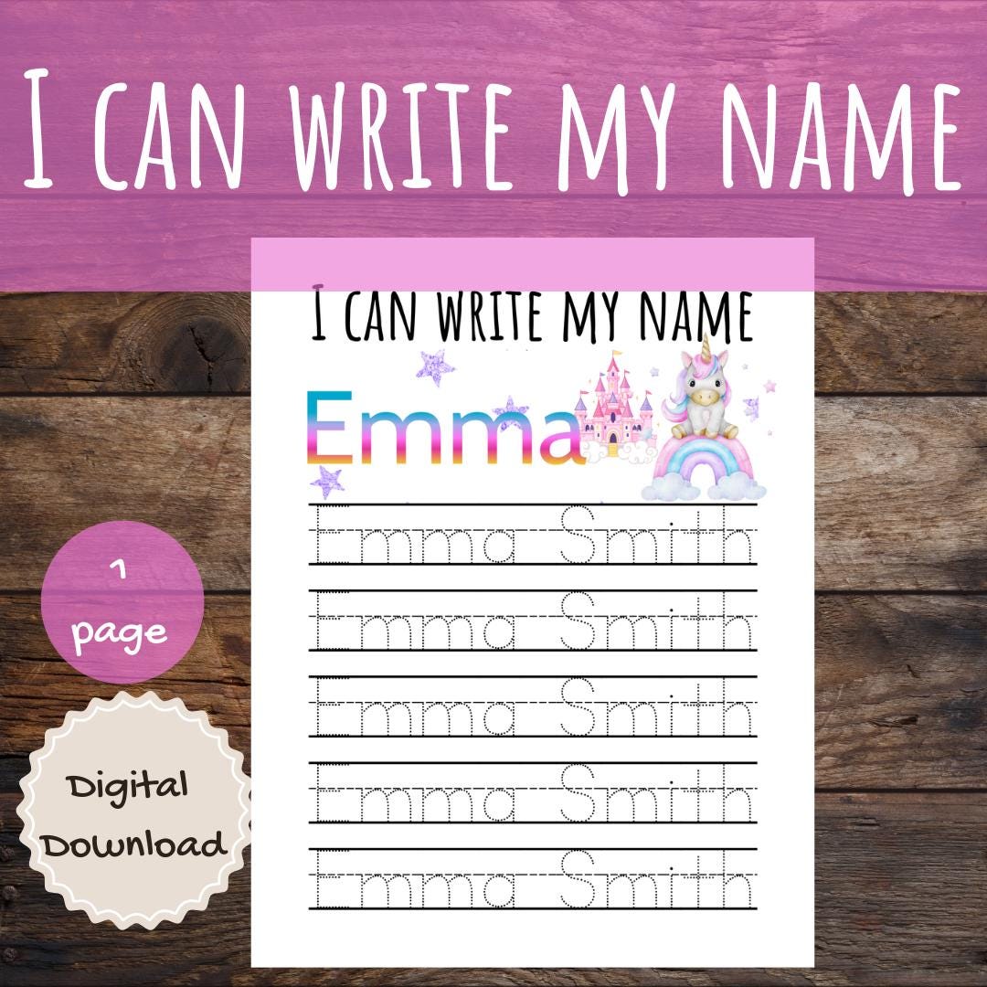 Custom Name Tracing Worksheet, Unicorn Custom Name Handwriting Practice ...