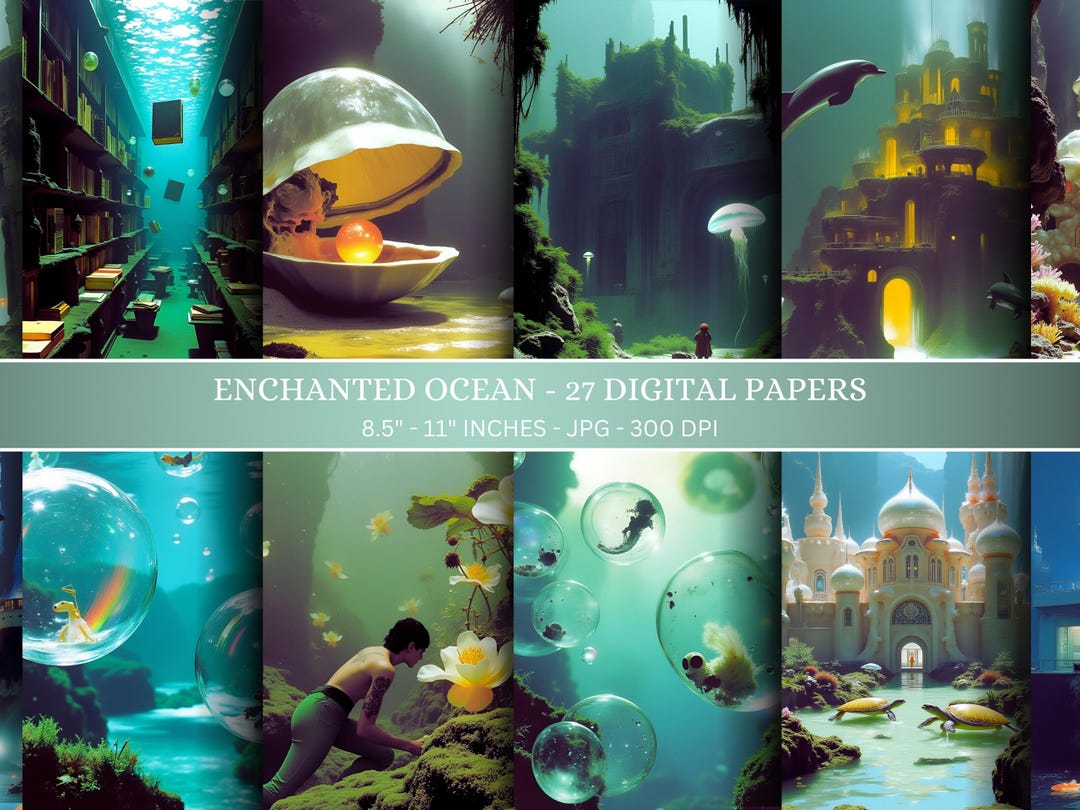 Printable Enchanted Underwater Digital Paper | Under the Sea Backdrop ...