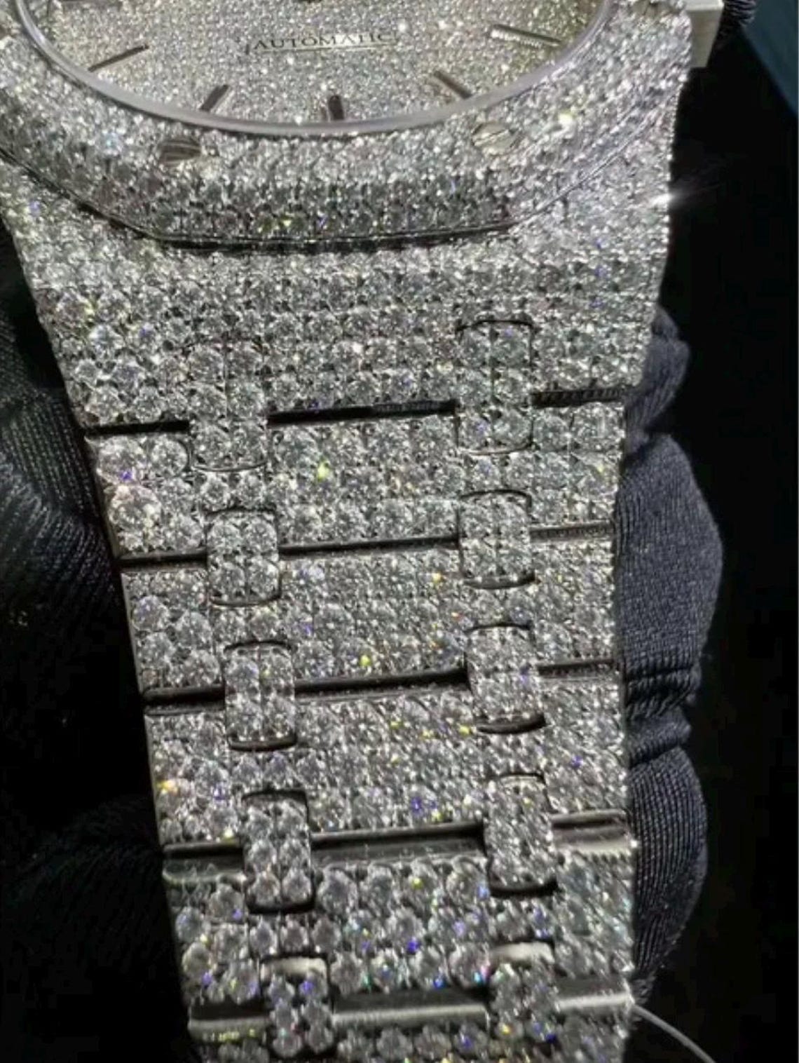 41mm Zircon Diamond Watch Iced Out Watches, Luxury Fully Automatic ...