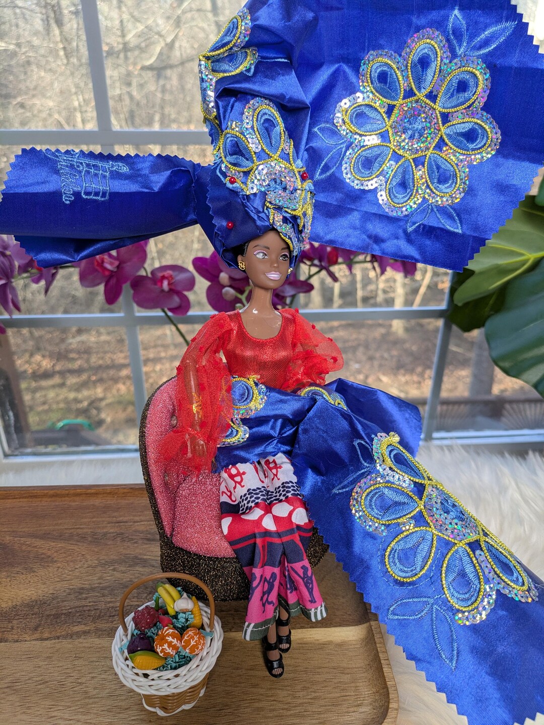 OOAK Fully Articulated Fashion Doll: West African Attire Blue Nigerian ...