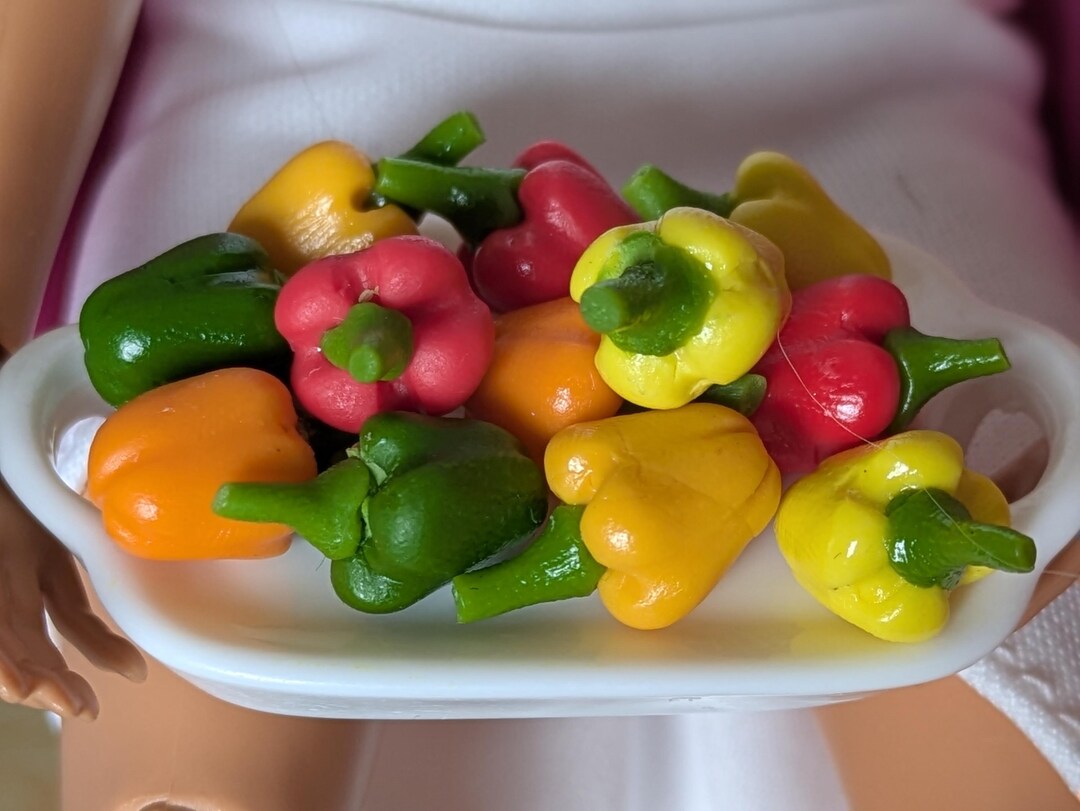 One Dozen Miniature Bell Peppers on Tray – Tiny Summer Party Vegetables ...
