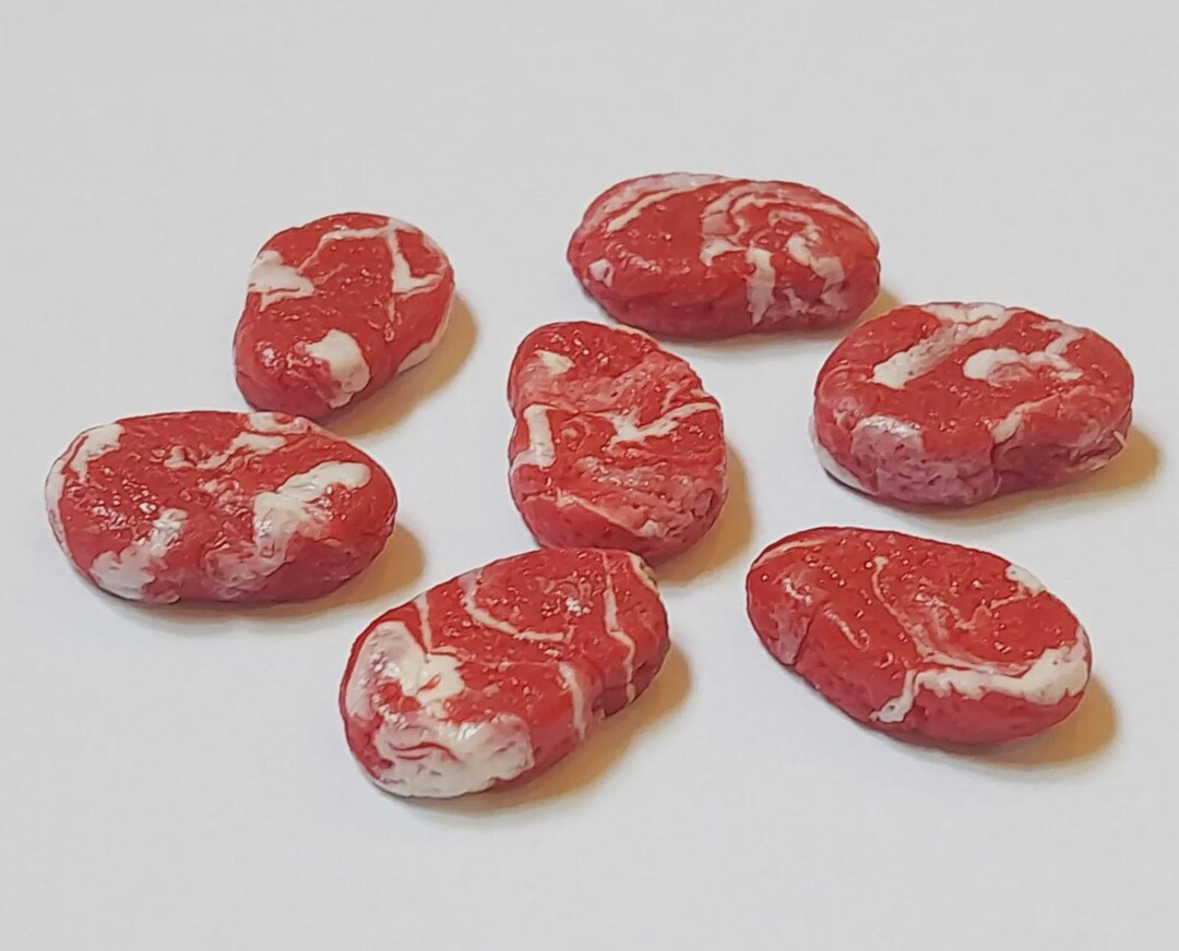 12 PCS Dollhouse Miniature Ribeye Steak, Grilled Meat for Barbie ...