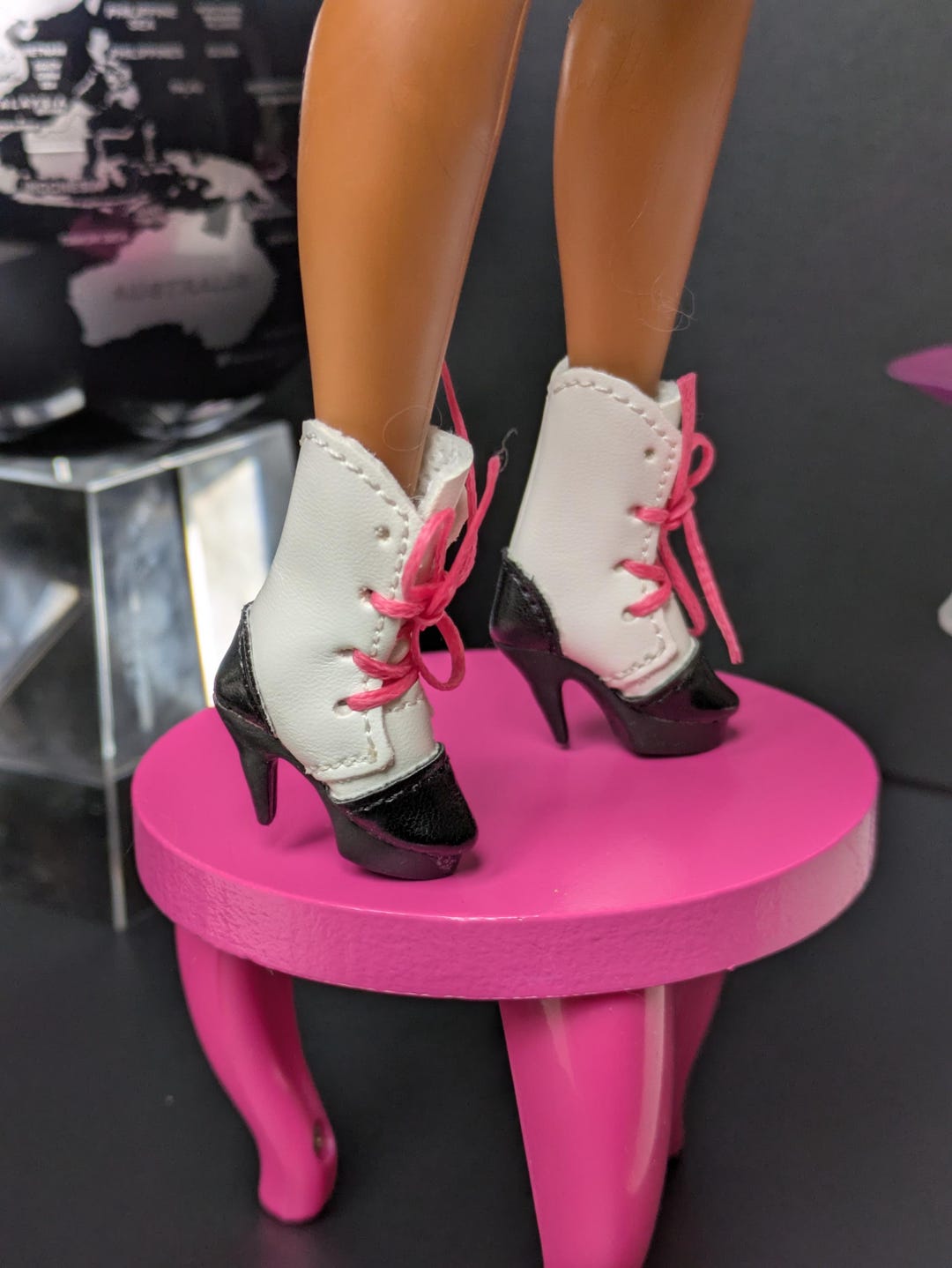 Barbie Fashion Dolls Faux Patent Leather Mid Calf Boots, 1/6 Scale ...