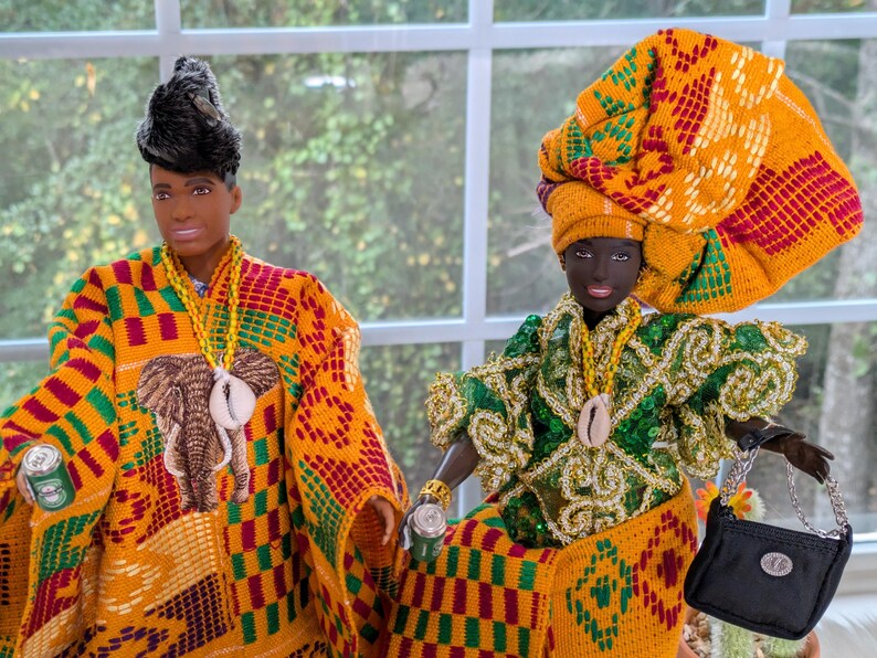 Male & Female Couple, 2 Barbie Dolls OOAK Redressed in African Clothes ...