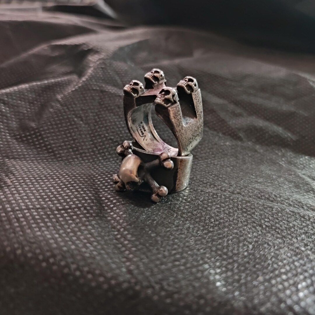VERSANI Silver Skull Ring - Etsy