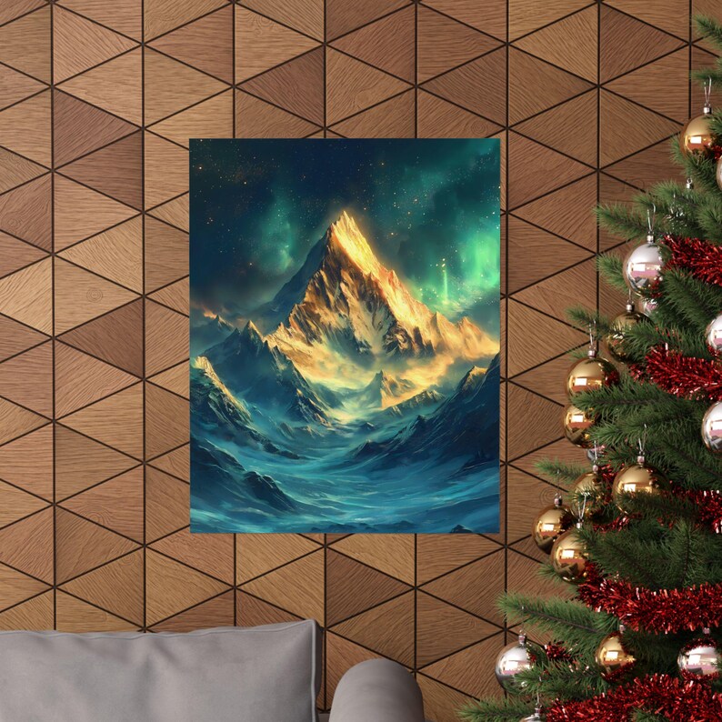 Anime Style Mount Everest Poster, Matte Vertical Wall Art Print, Home ...