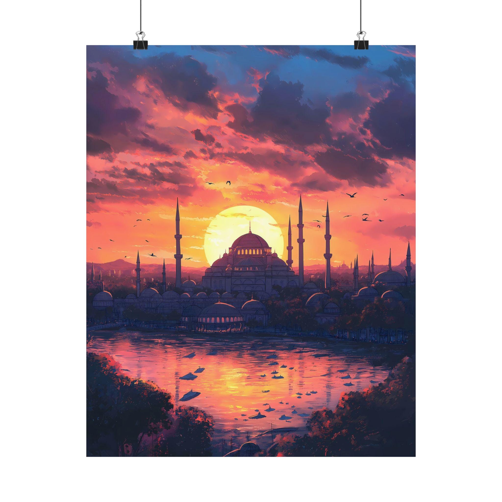 Anime Style Hagia Sophia Poster, Matte Vertical Wall Art Print, Home ...