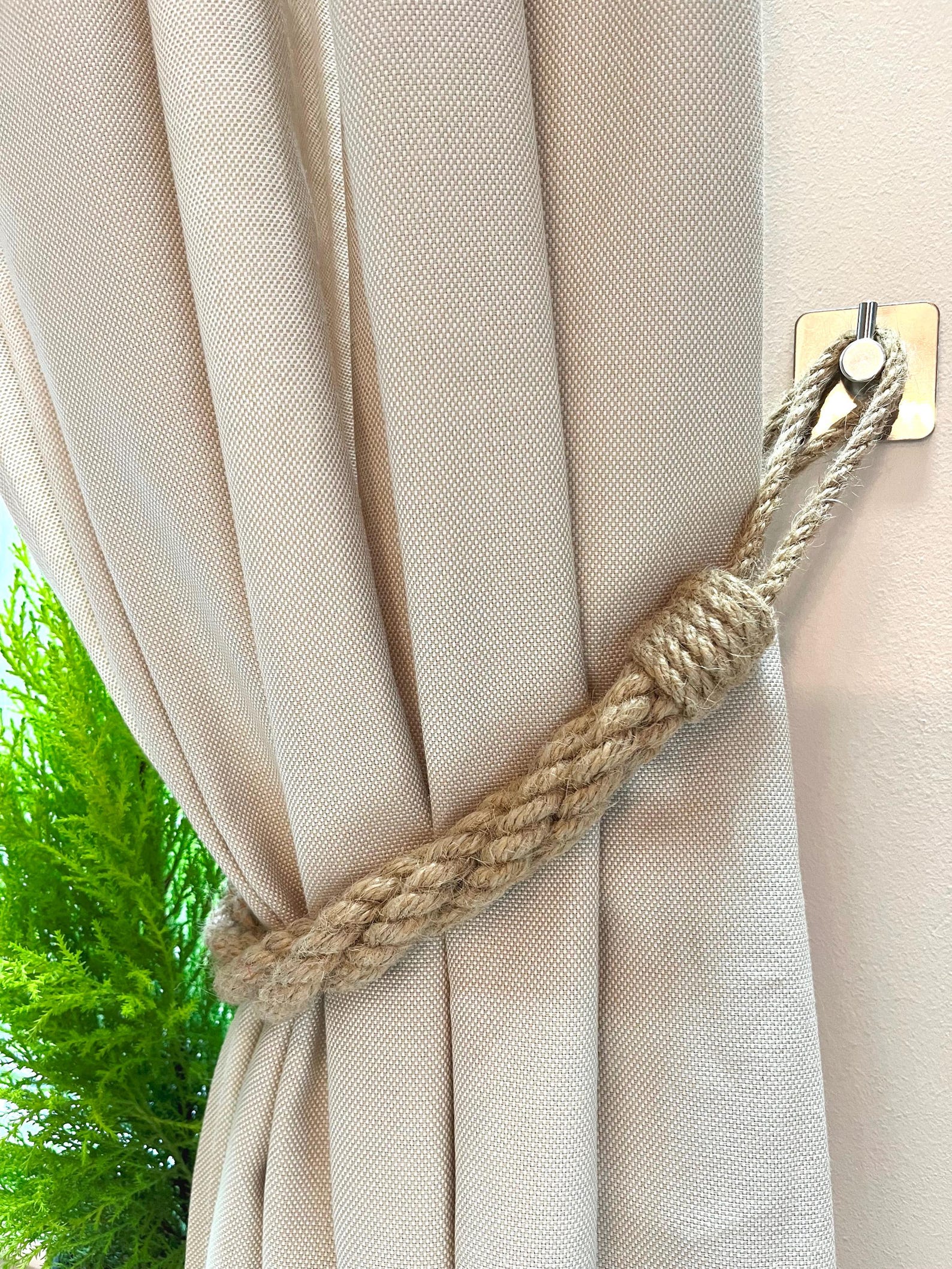 Curtain Tie Made of Jute Ropes - Stylish Twist, Handmade - Curtain ...