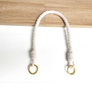 White Rope Bag Handles With Round Metal Clasps – Custom Length Purse ...