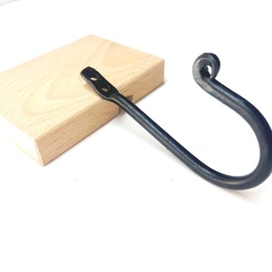 Hand-forged Wrought Iron Hook: Rustic Black Metal Wall Hook - Etsy