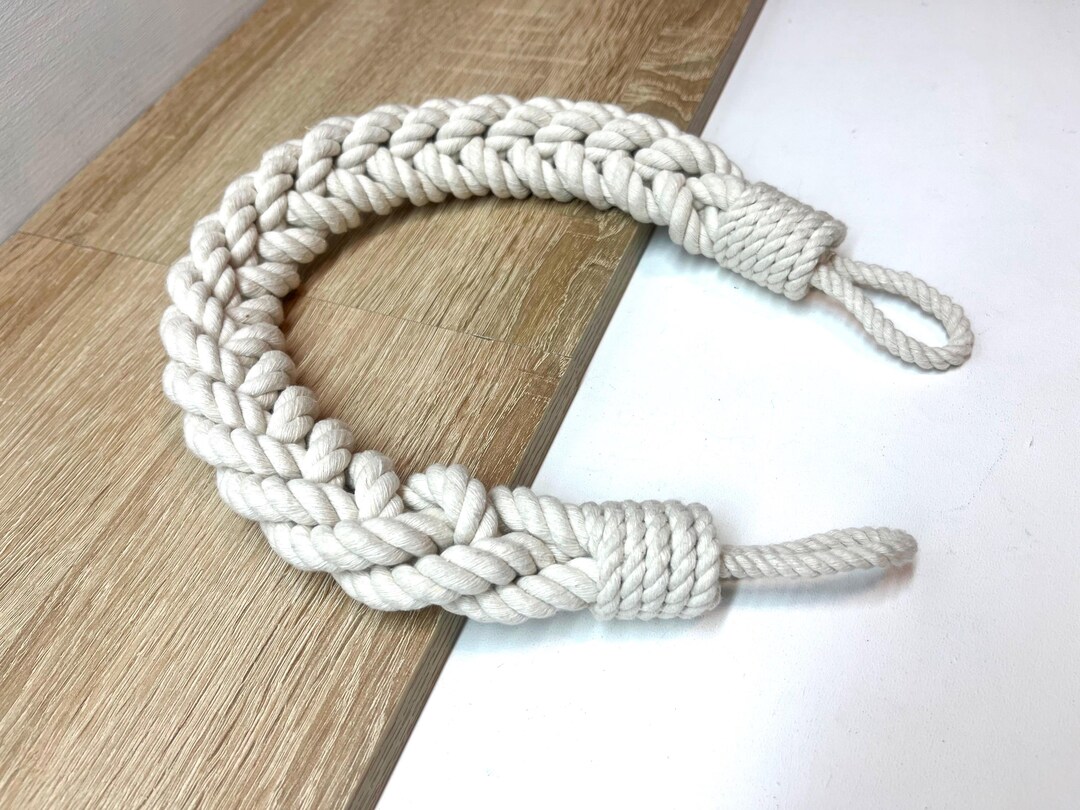 White Braided Cotton Curtain Tieback: Soft Rope Window Holder - Etsy