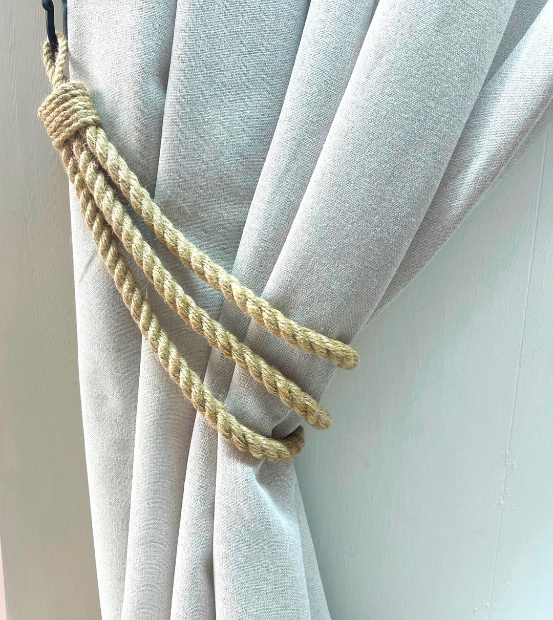 Natural Jute Rope Curtain Tieback – Rustic & Boho Chic Drapery Holdback ...
