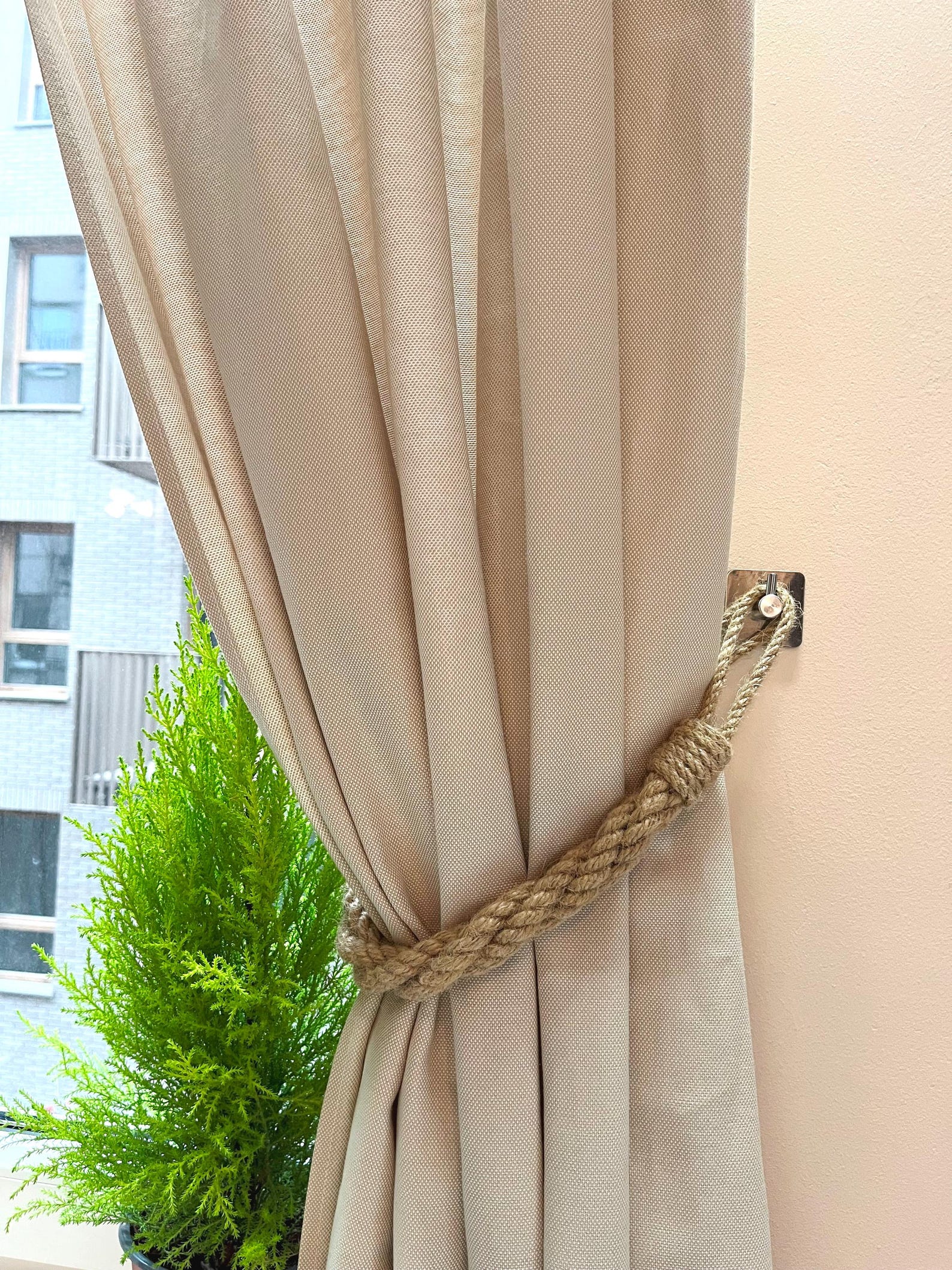 Curtain Tie Made of Jute Ropes - Stylish Twist, Handmade - Curtain ...