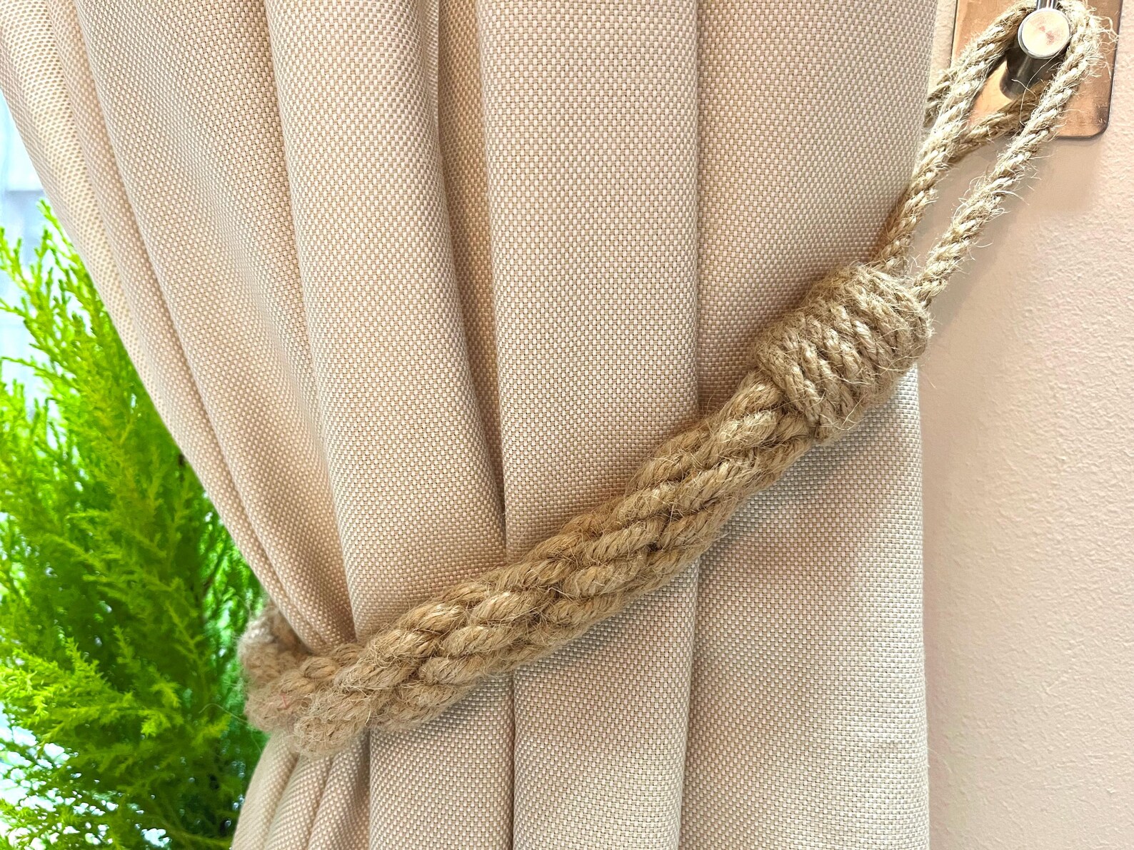 Curtain Tie Made of Jute Ropes - Stylish Twist, Handmade - Curtain ...